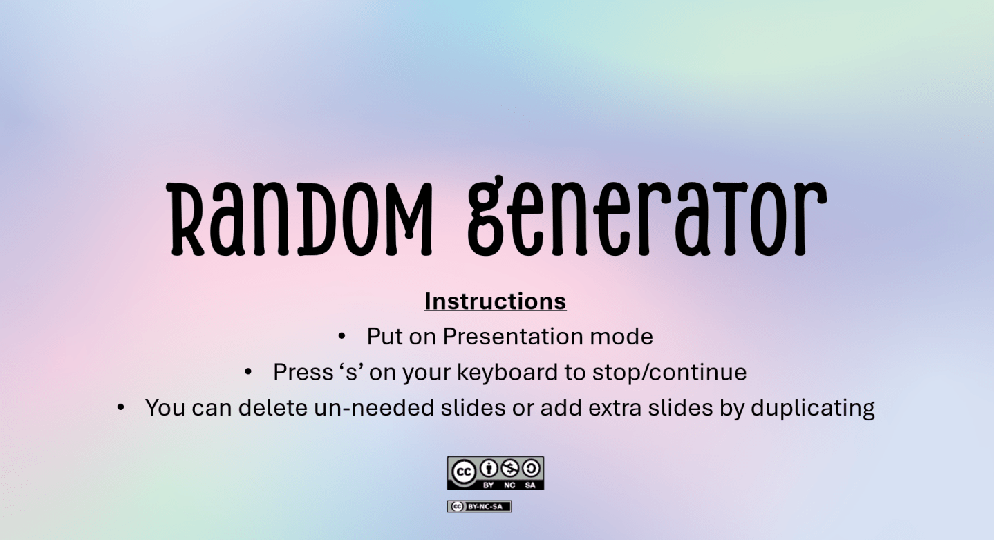 Random name generator PowerPoint (free and editable) | Alice Leung